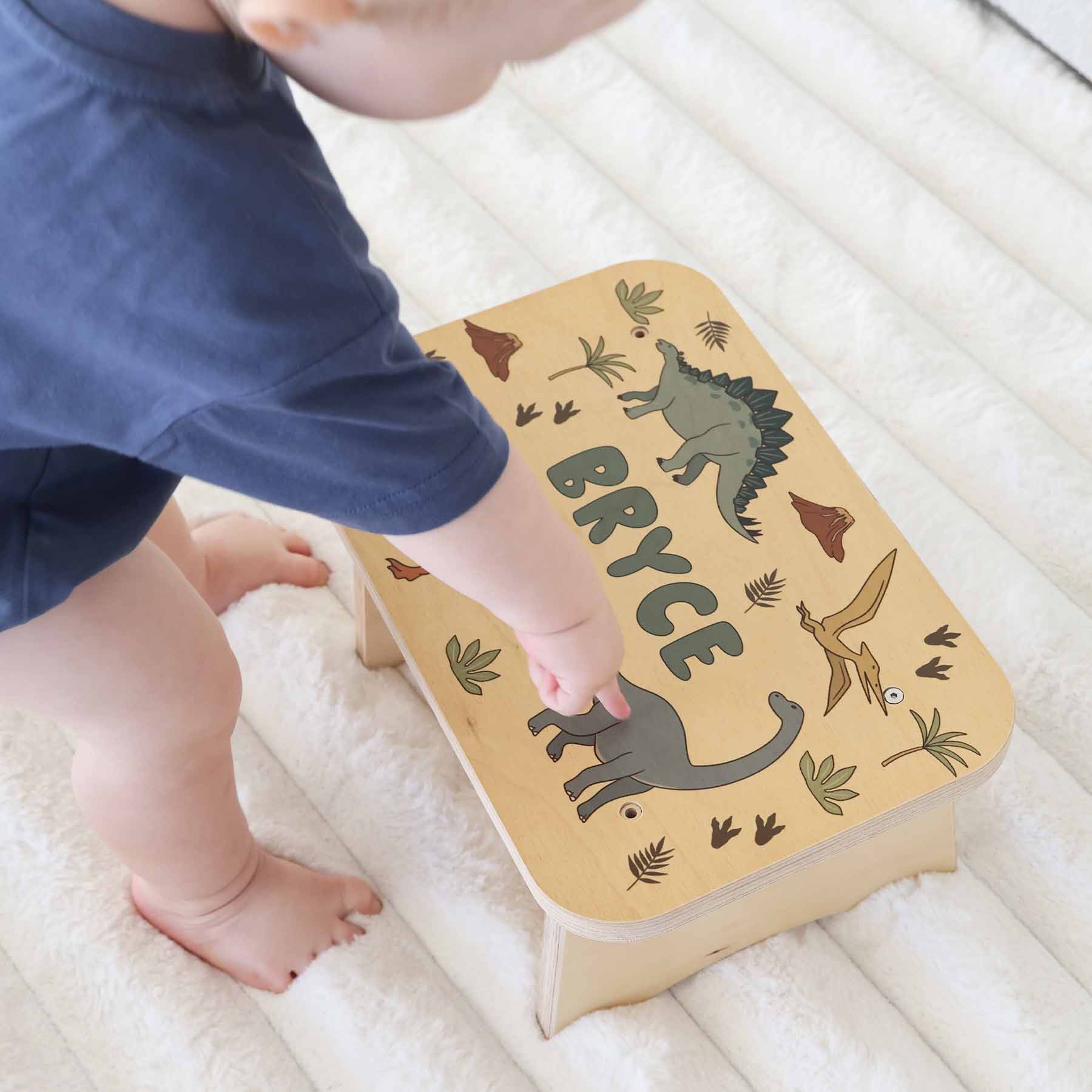 Kids Personalized Step Stool | Dino Dude – Caden Lane