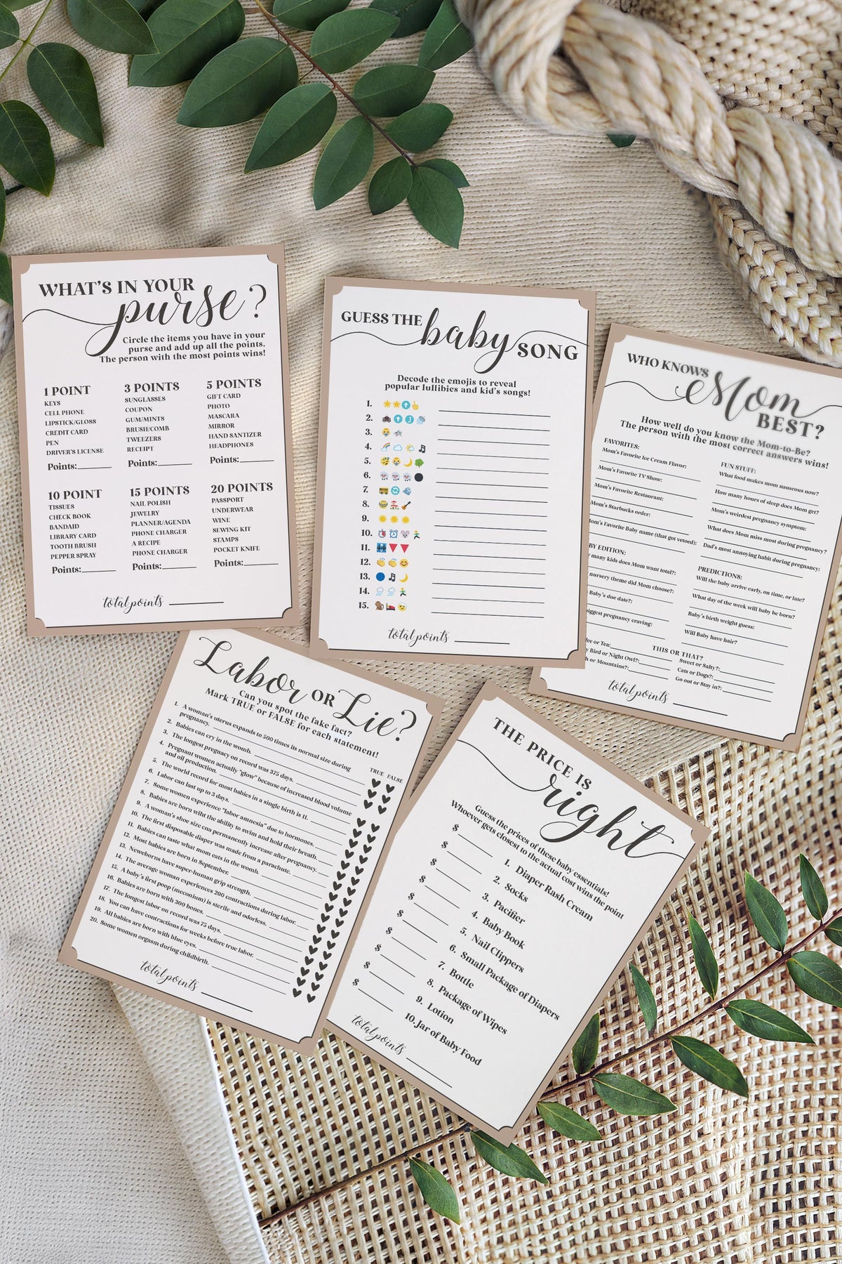 More Baby Shower Games - Free Digital Download | Caden Lane