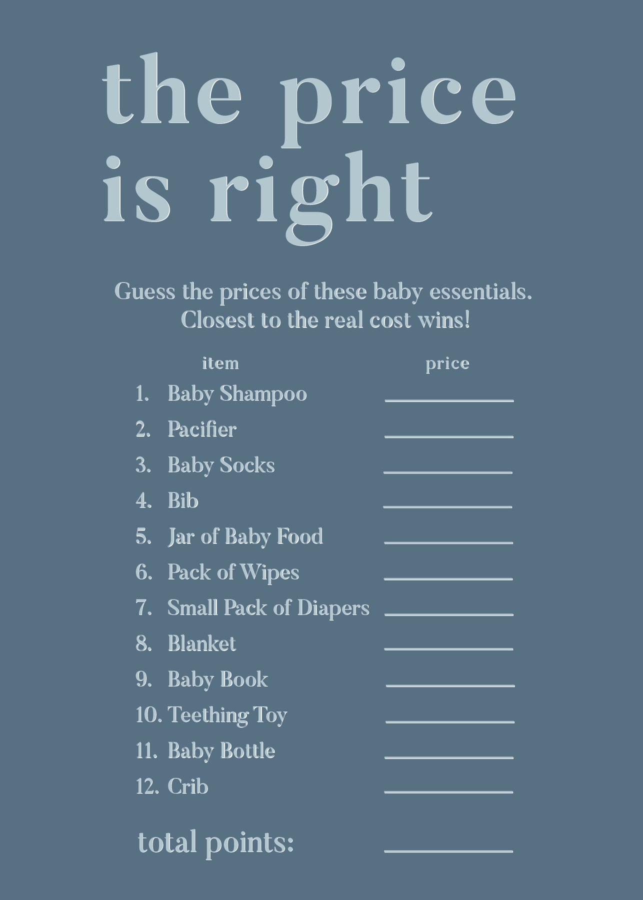 Boy Baby Shower Games - FREE Baby Shower Digital Print | Caden Lane
