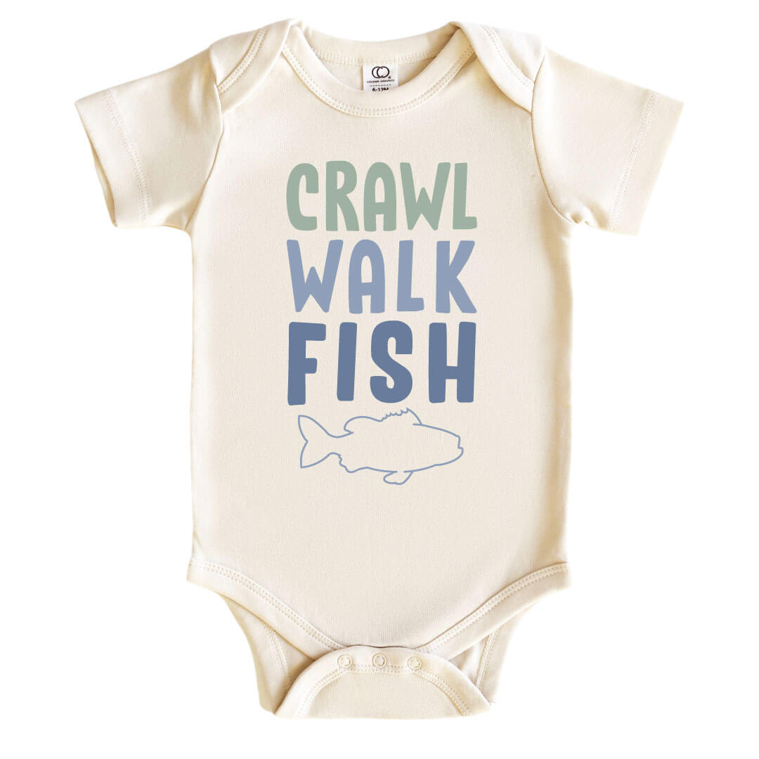 Crawl, Walk, Fish Graphic Bodysuit | Natural – Caden Lane