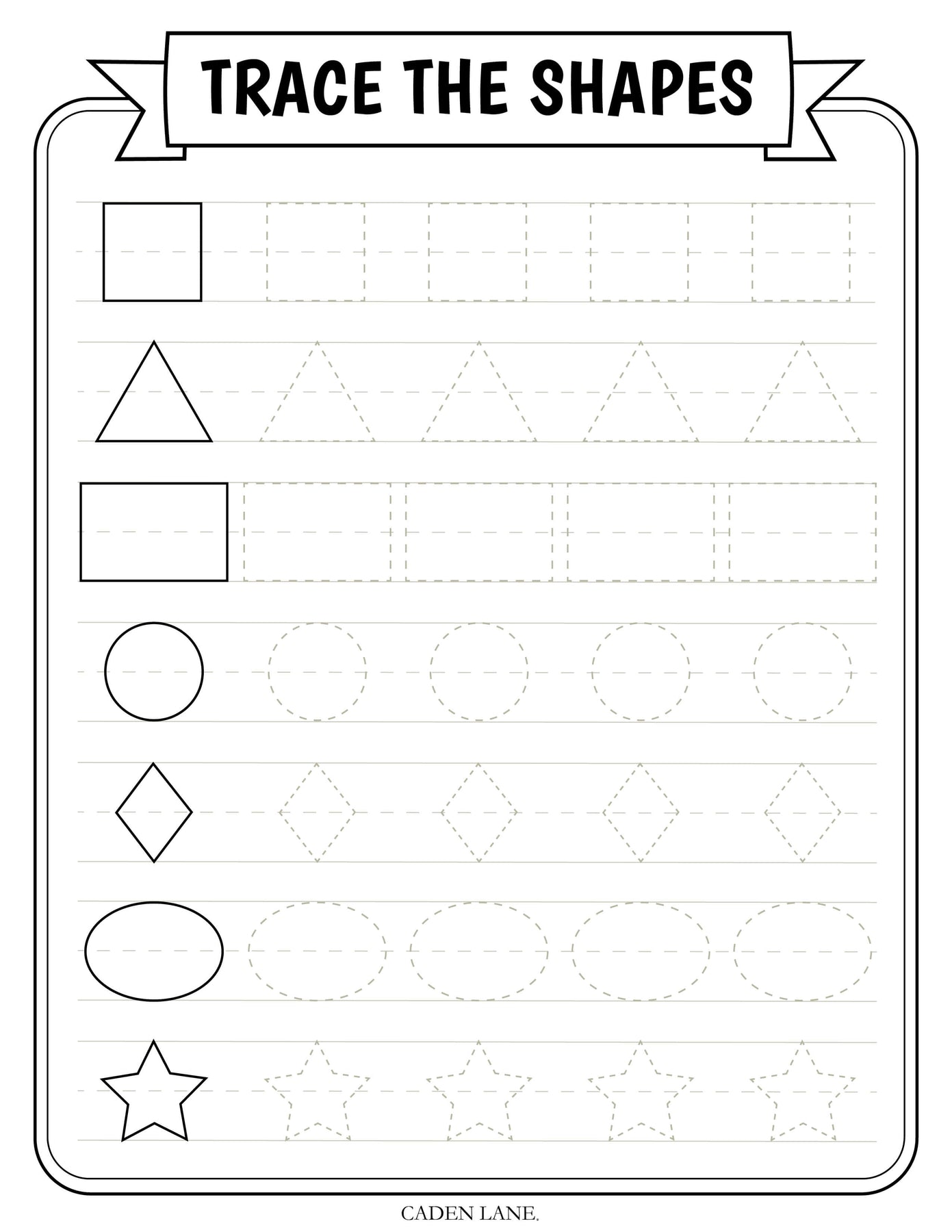 Trace the Shapes - Free Digital Download | Caden Lane
