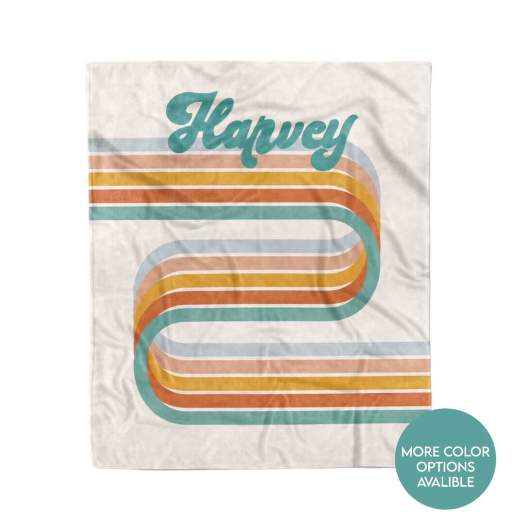 Retro Arch Personalized Toddler Blanket | Caden Lane