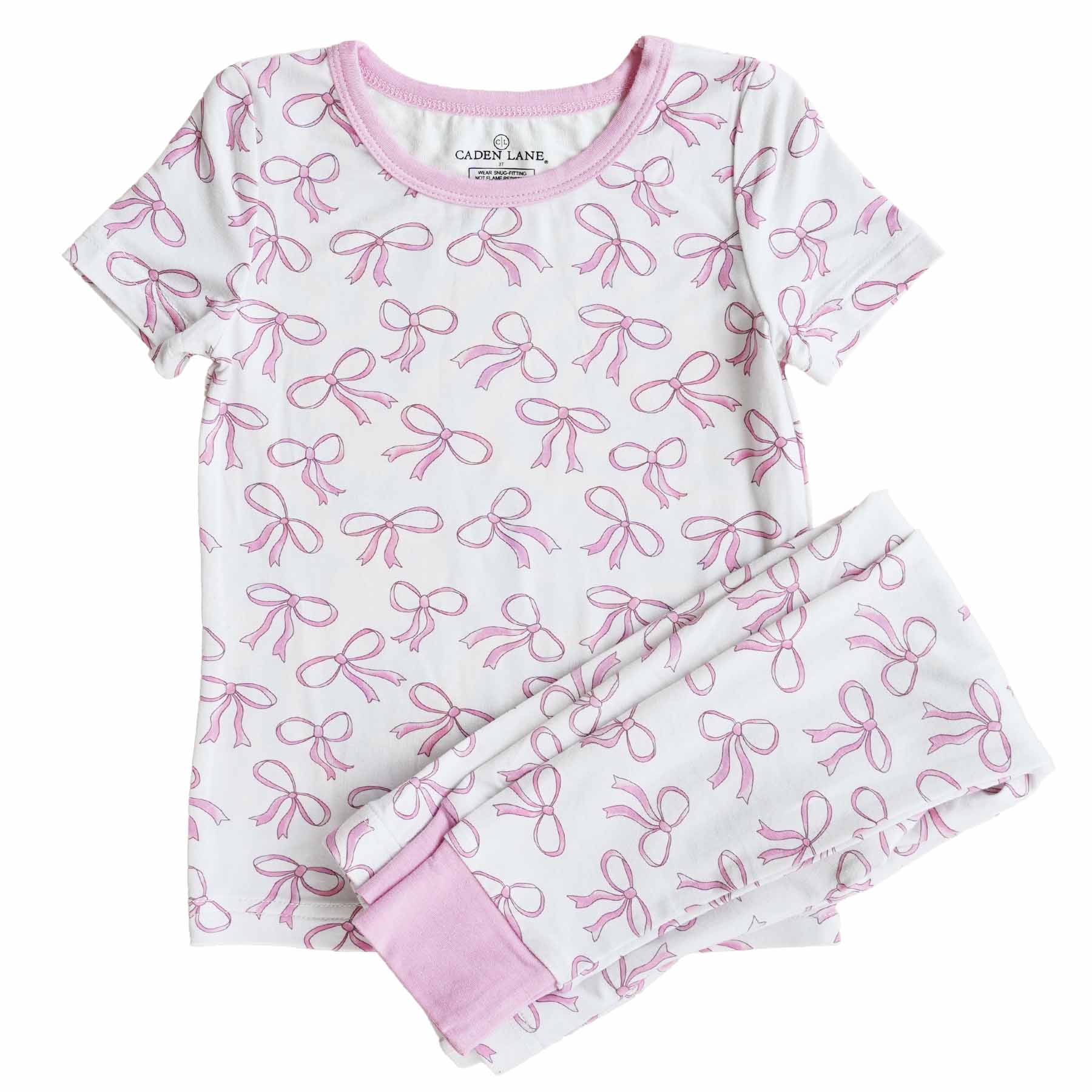 Blushing Bows Two Piece Bamboo Pajamas | Caden Lane