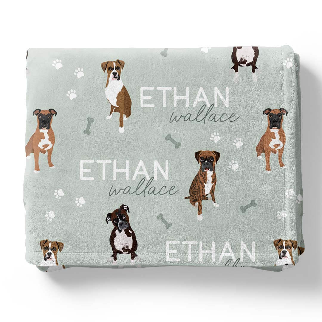 Personalized Toddler Blanket with Boxer | Caden Lane