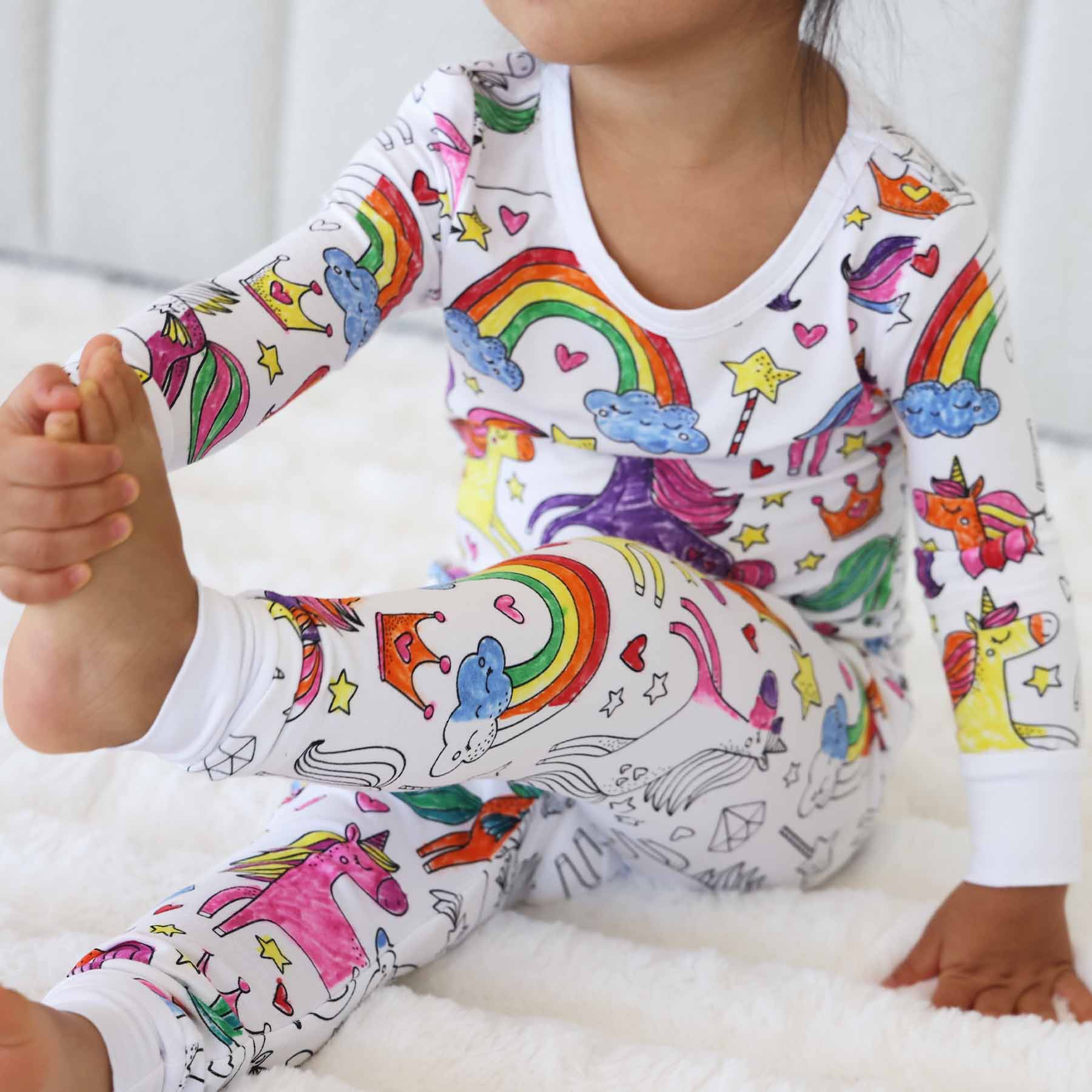 Colorable Two Piece Pajama Sets | Caden Lane