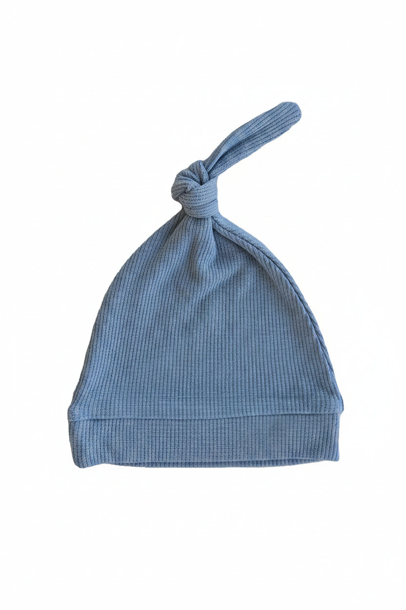 Dusty Denim Bamboo Waffle Knotted Hat | Caden Lane