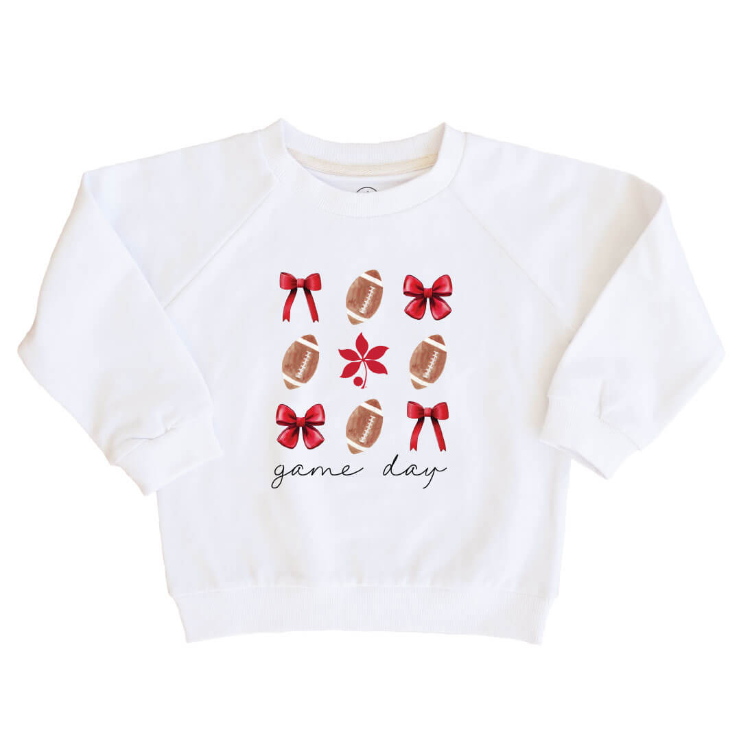 The Ohio State University | Footballs & Bows Kids Graphic Sweatshirt ...
