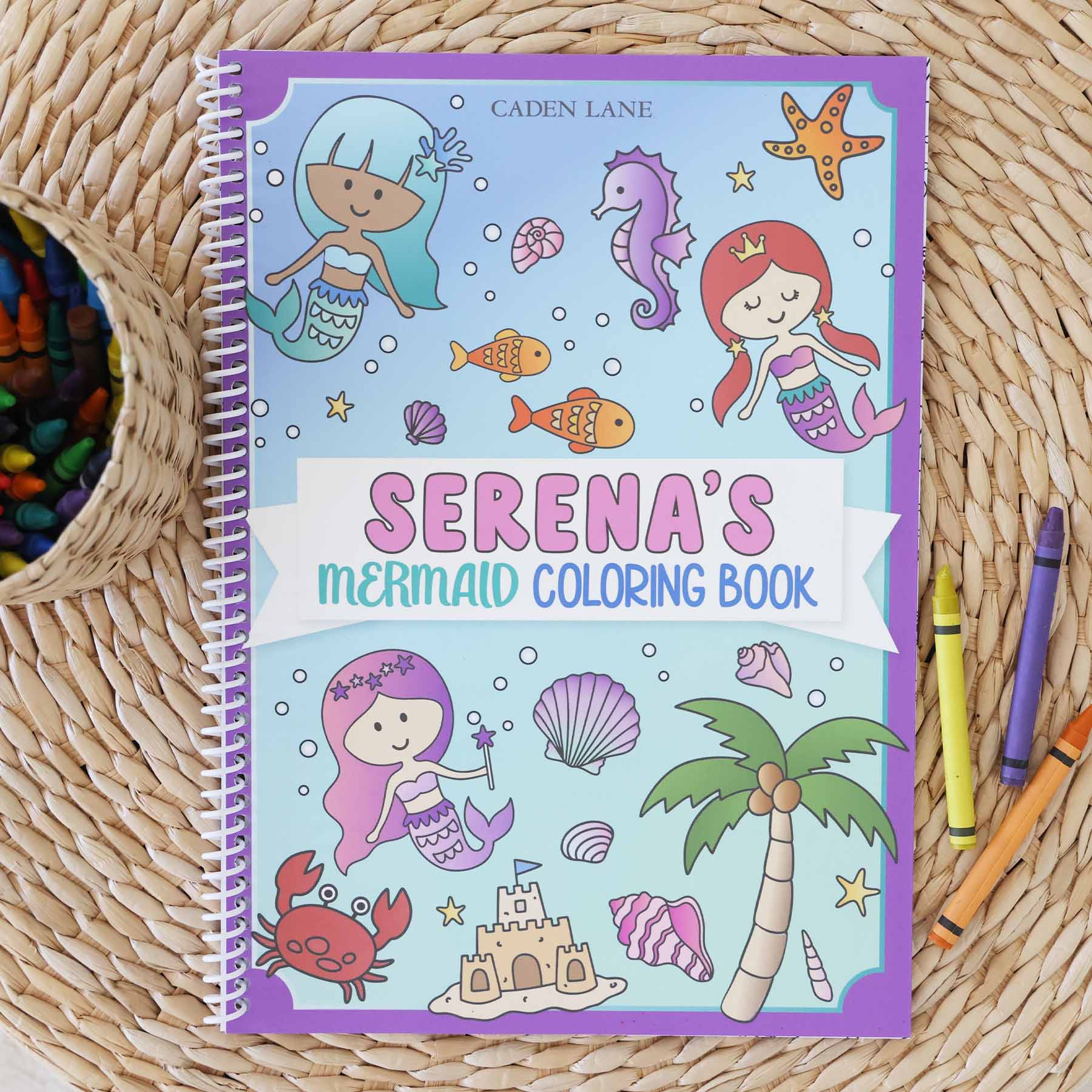 Personalized Coloring Book in Mermaid Magic – Caden Lane
