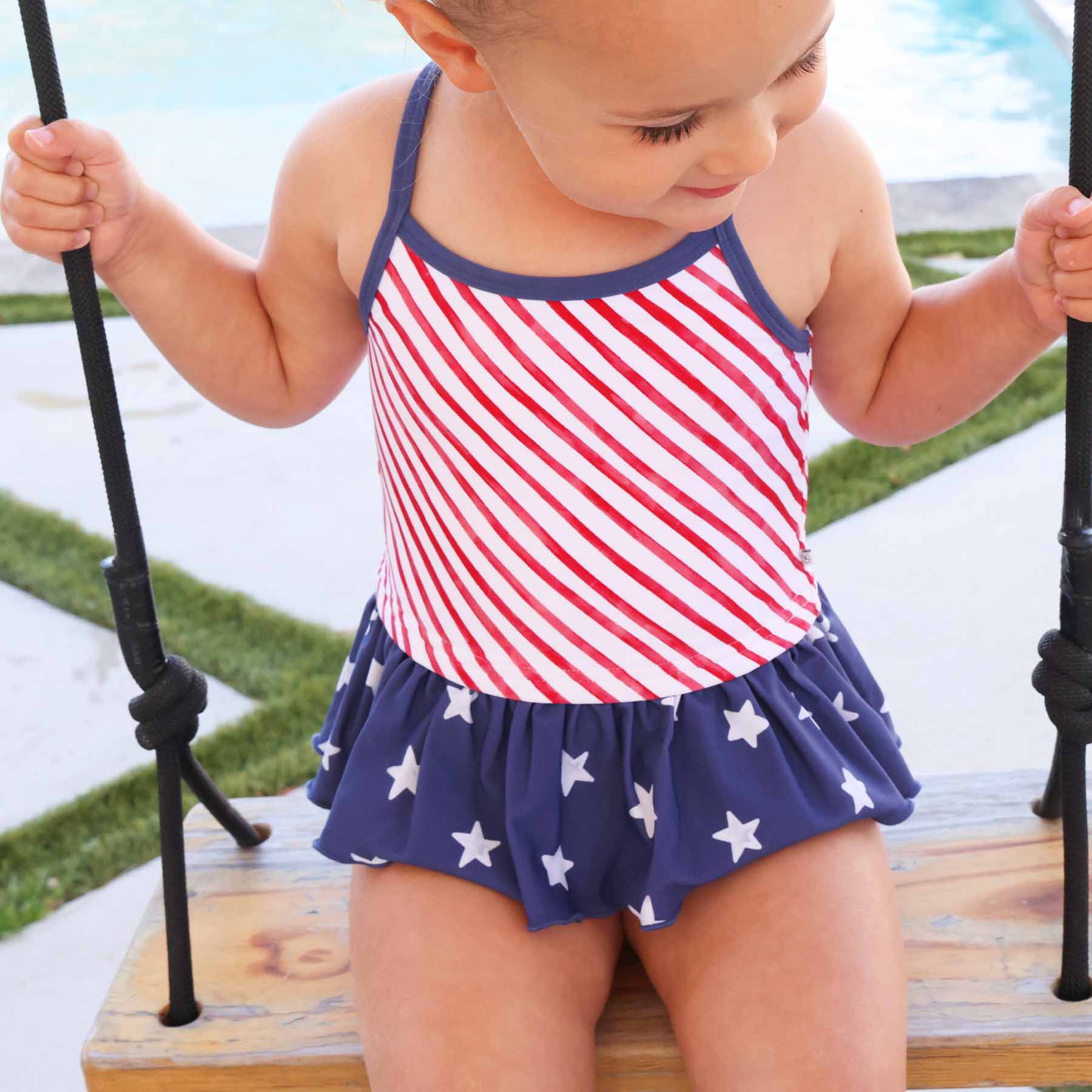 Two Piece Strappy Tankini | Star-Spangled Summer – Caden Lane
