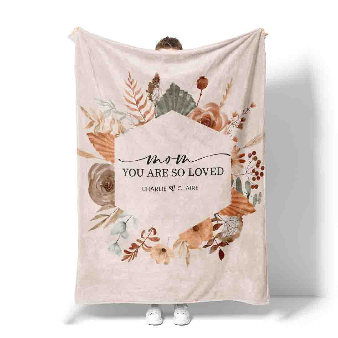 Personalized Blanket in Floral Arrangement | Caden Lane